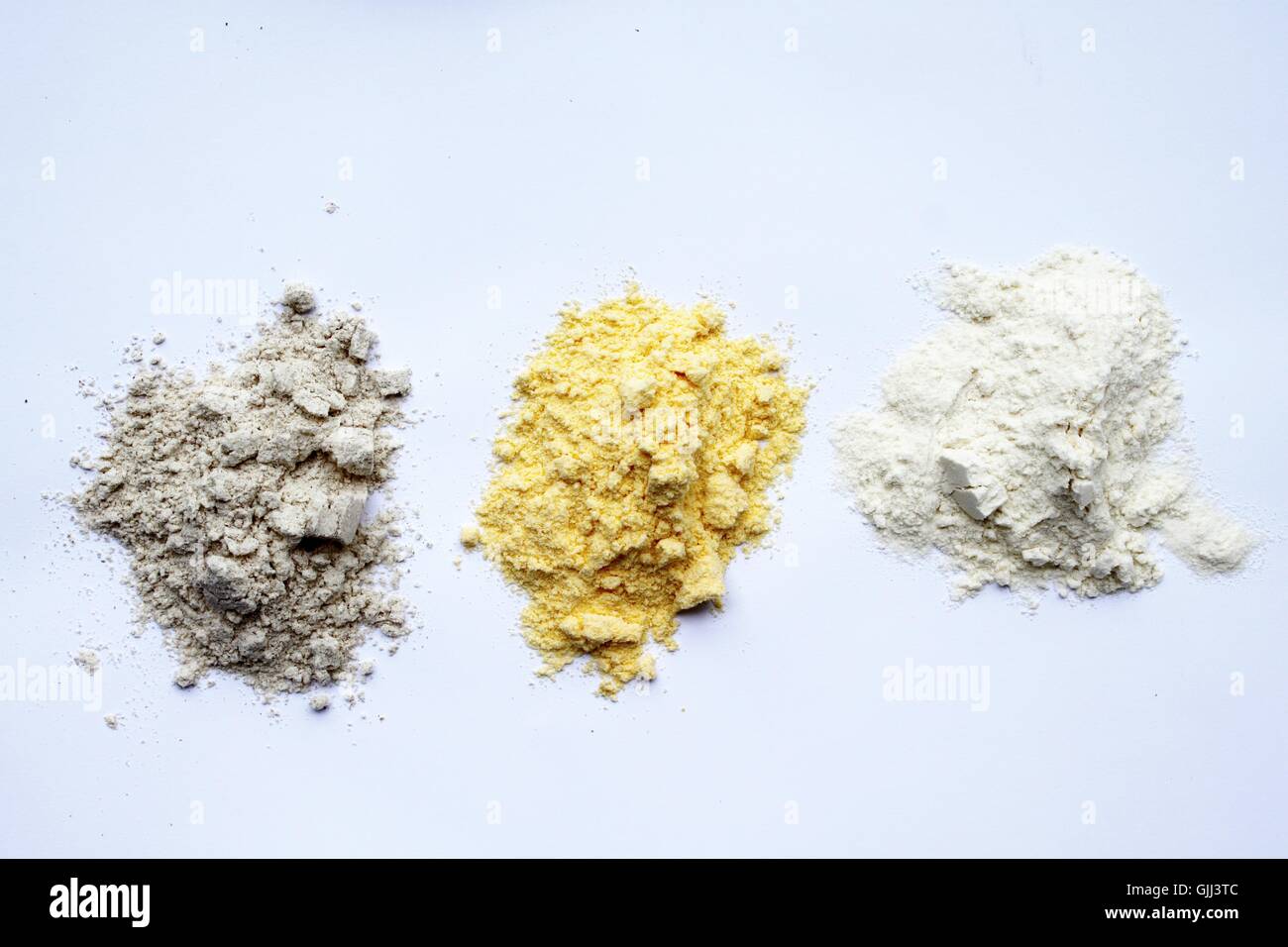 Three types of flour Stock Photo - Alamy