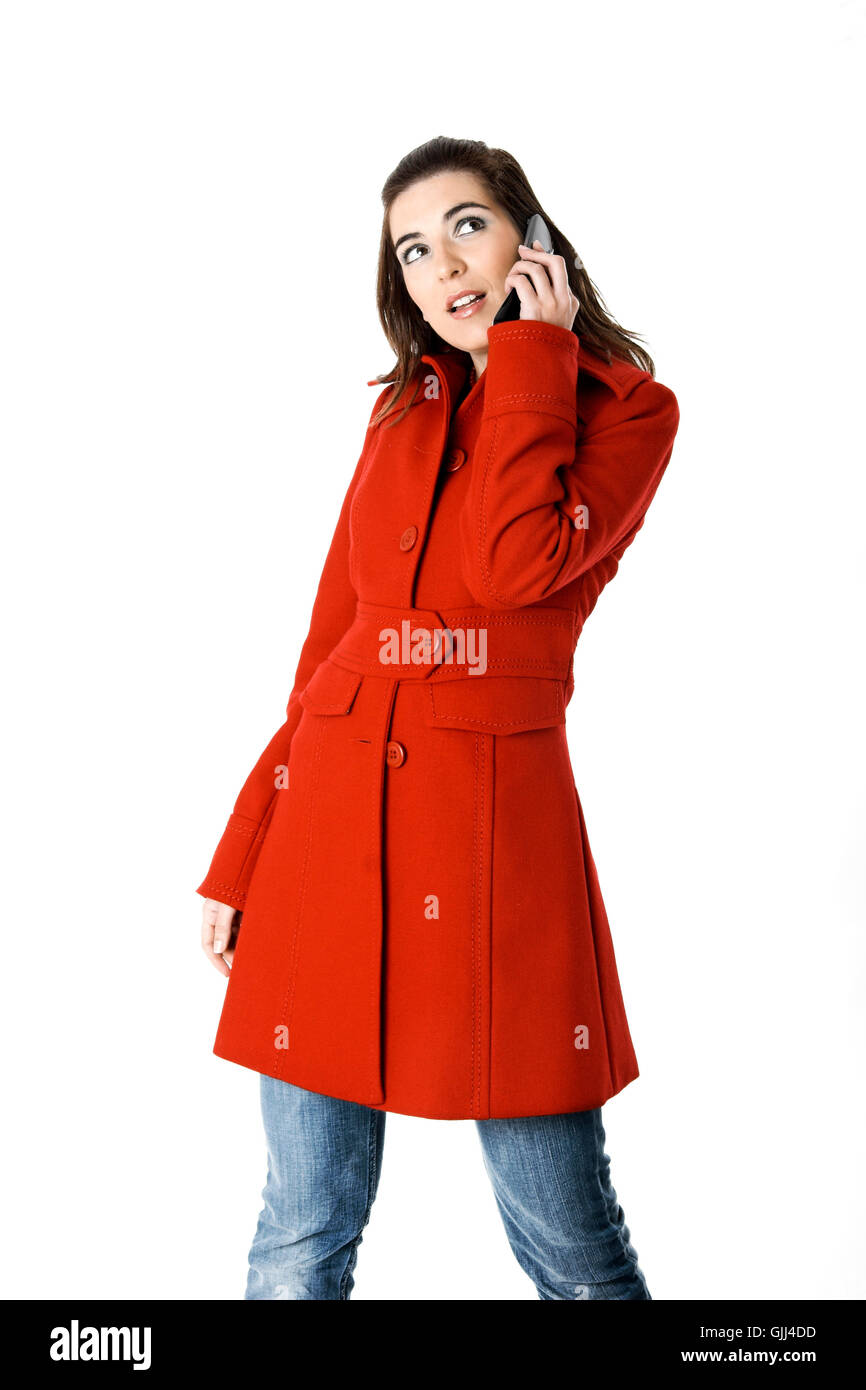 Woman phone work Cut Out Stock Images & Pictures - Alamy