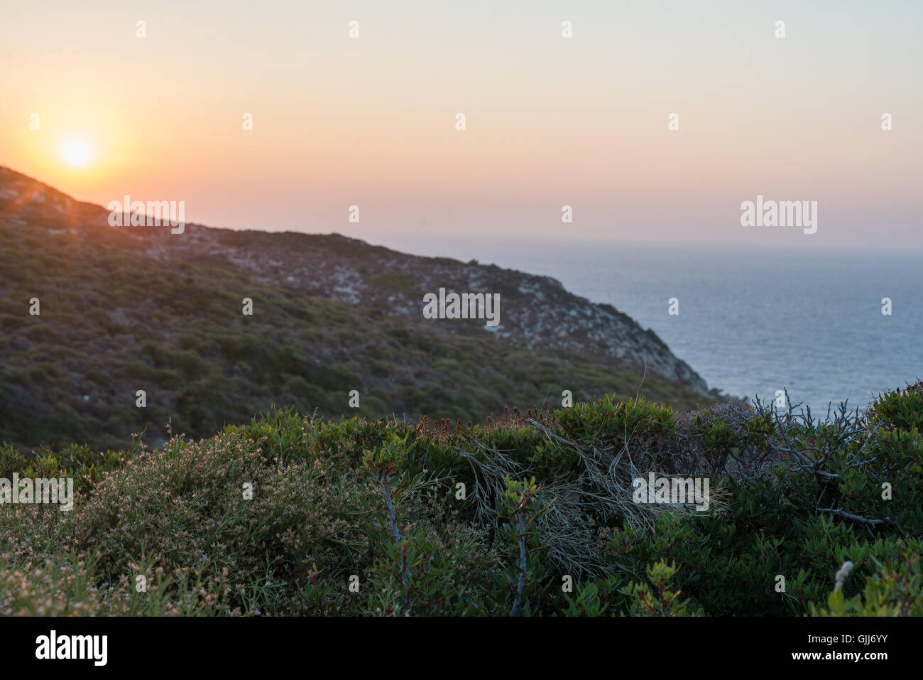 Landscape during the sunset in Greece Stock Photo - Alamy