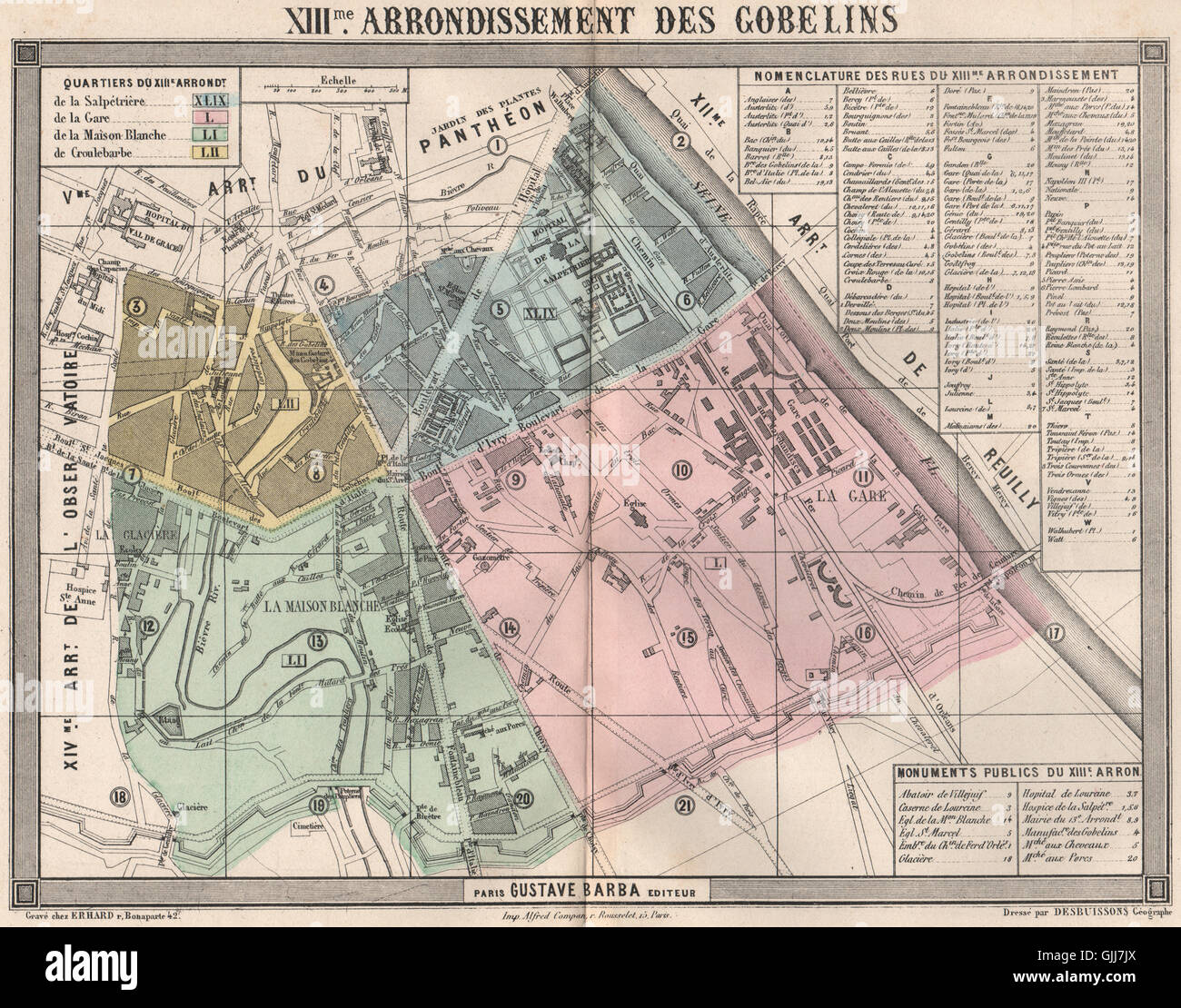 Map of paris 1860 hi-res stock photography and images - Alamy