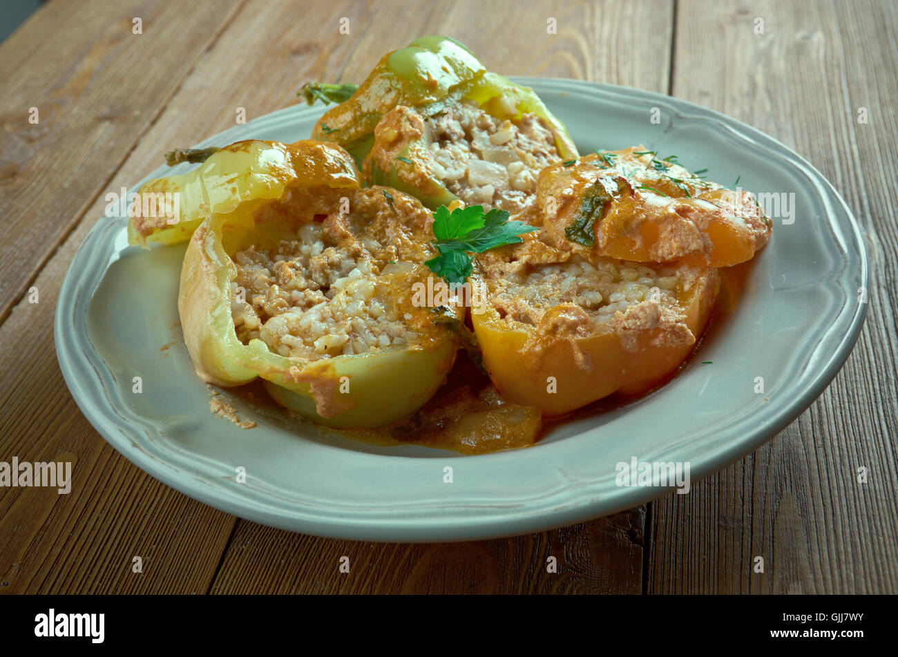 Biber Dolmasi, Turkish stuffed peppers Stock Photo - Alamy