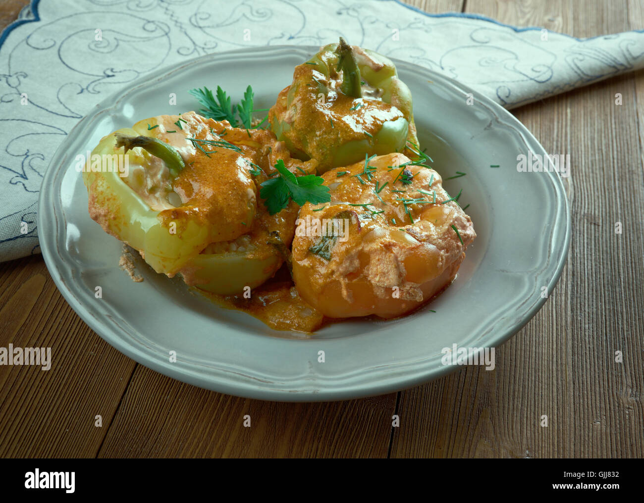 Biber Dolmasi, Turkish stuffed peppers Stock Photo - Alamy