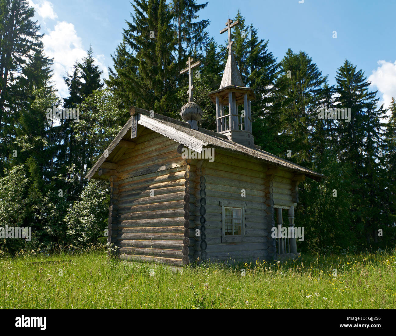 Wooden chapel of Alexander Nevsky,Kenozerye. Arkhangelsk region, Russia ...