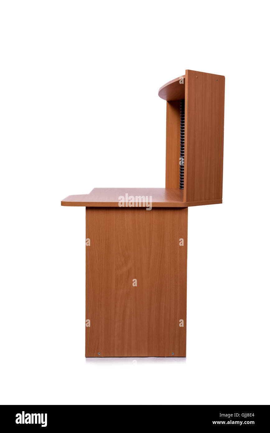 Computer home desk isolated on the white background Stock Photo - Alamy