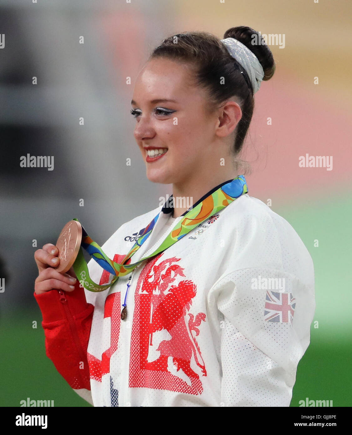 Great Britain's Amy Tinkler celebrates a bronze medal in the Women's ...