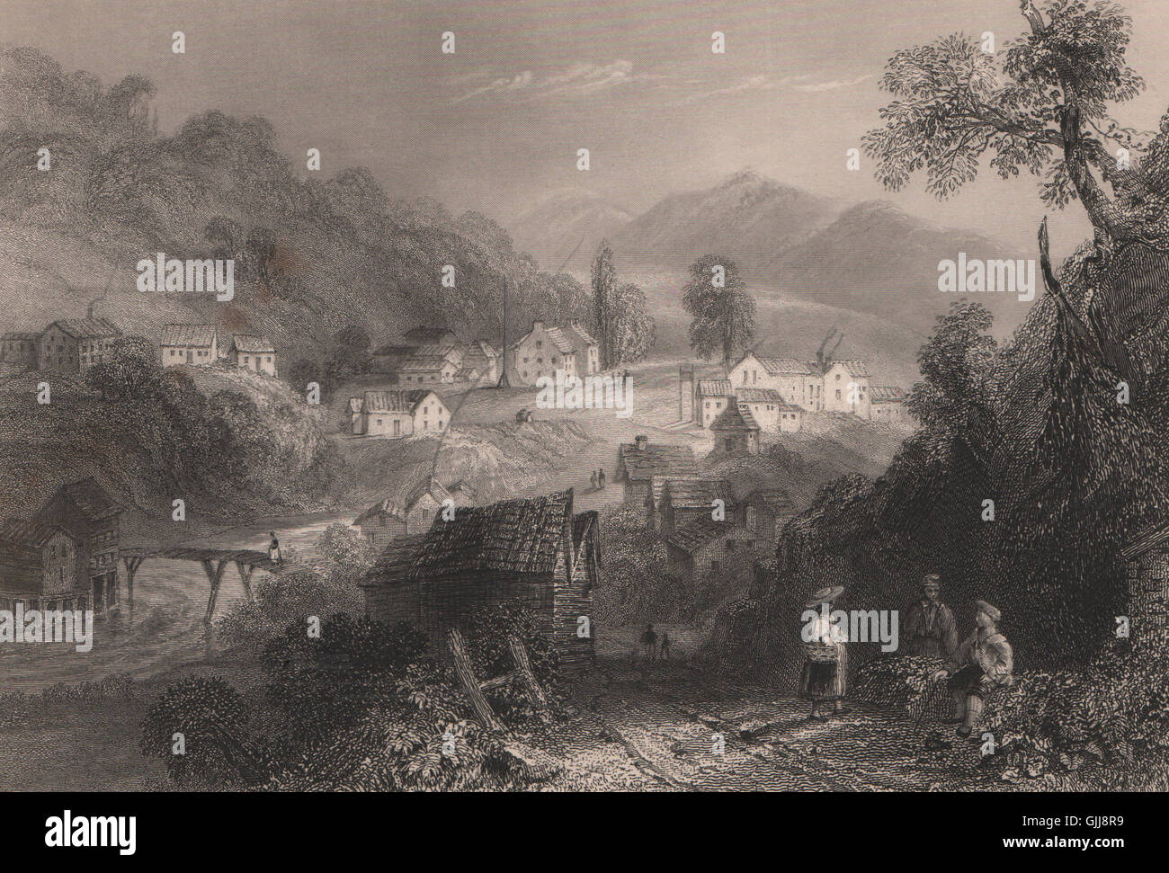 CANADA. View on the US border, near Stanstead Plains, Quebec. BARTLETT ...