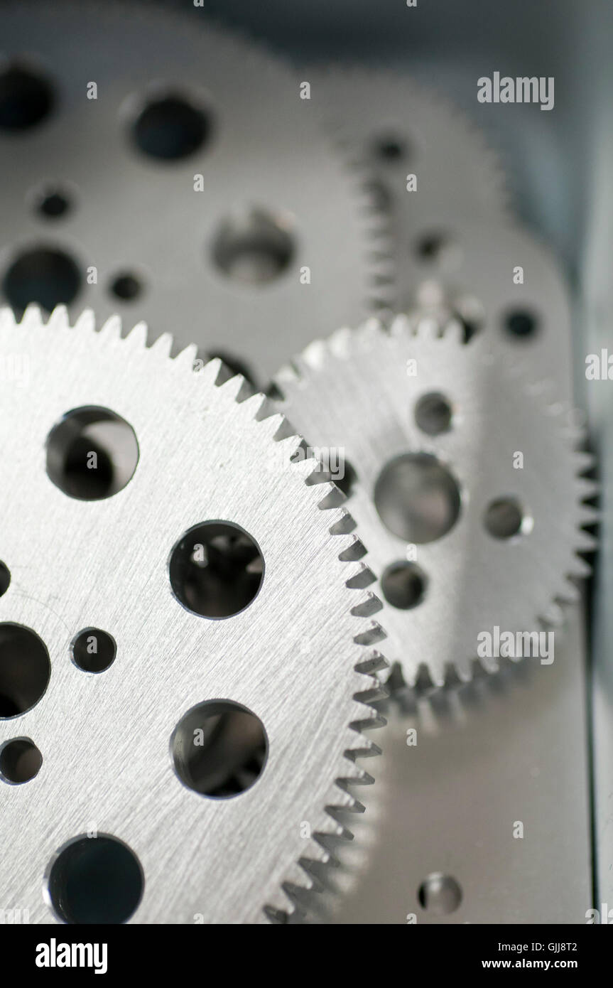 Metal cogs/gears used in robotics Stock Photo - Alamy
