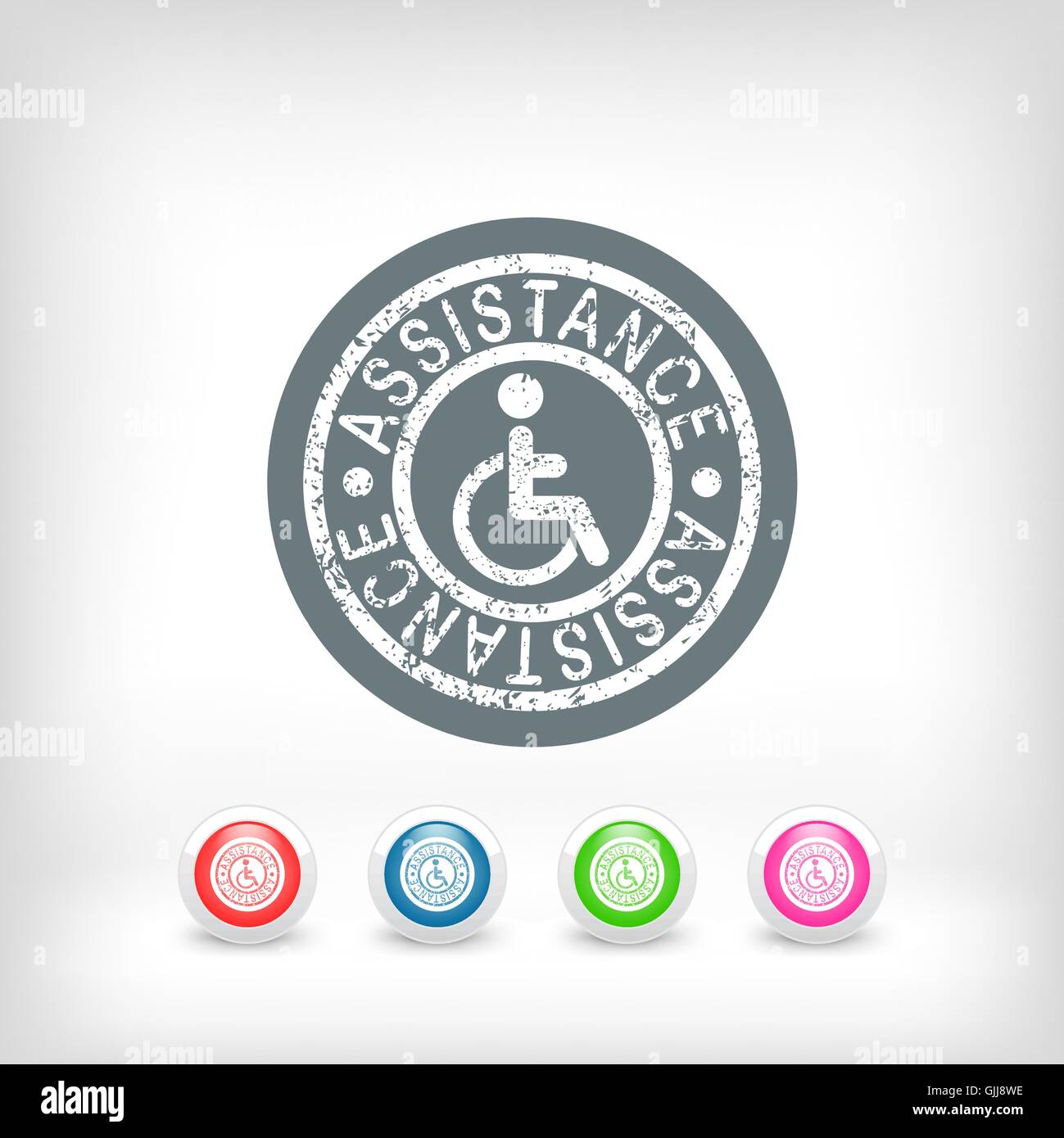 Handicap assistance stamp icon Stock Vector Image & Art - Alamy