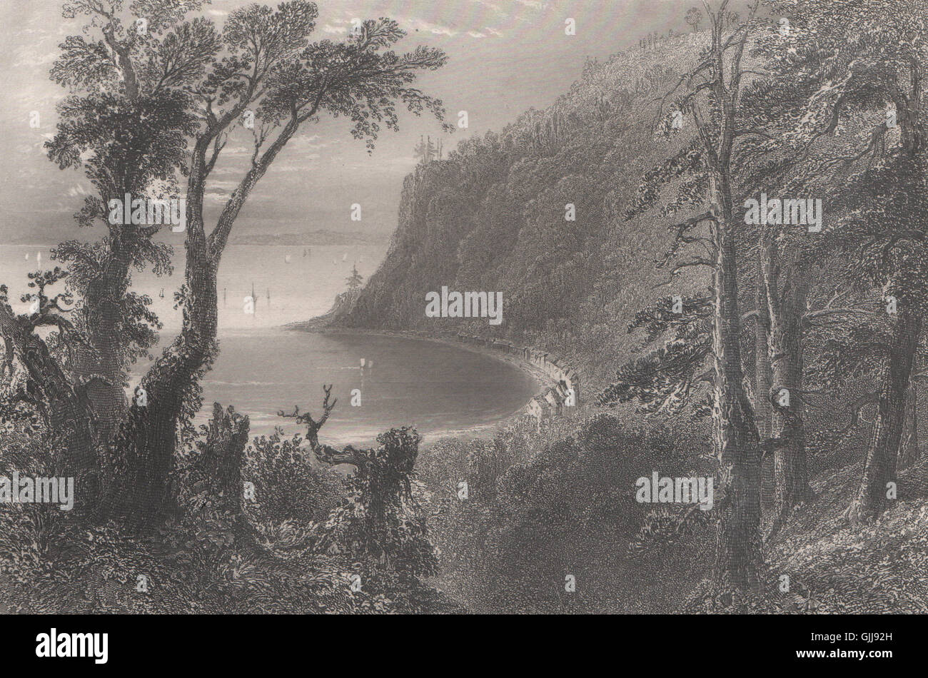 CANADA. Wolfe's Cove (Anse au Foulon), Quebec City. BARTLETT, old print ...