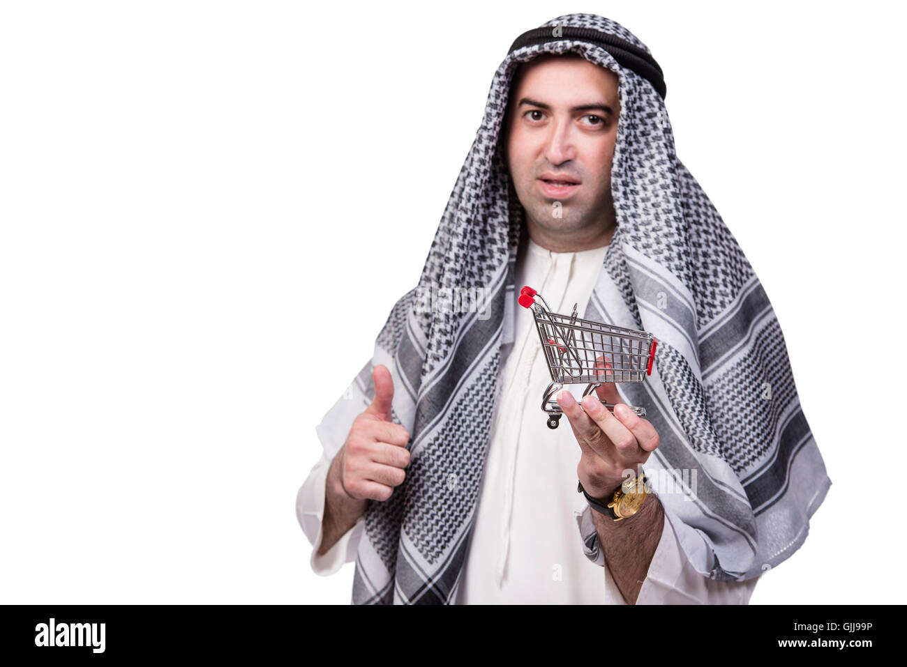 Arab man shopping cart trolley hi-res stock photography and images - Alamy