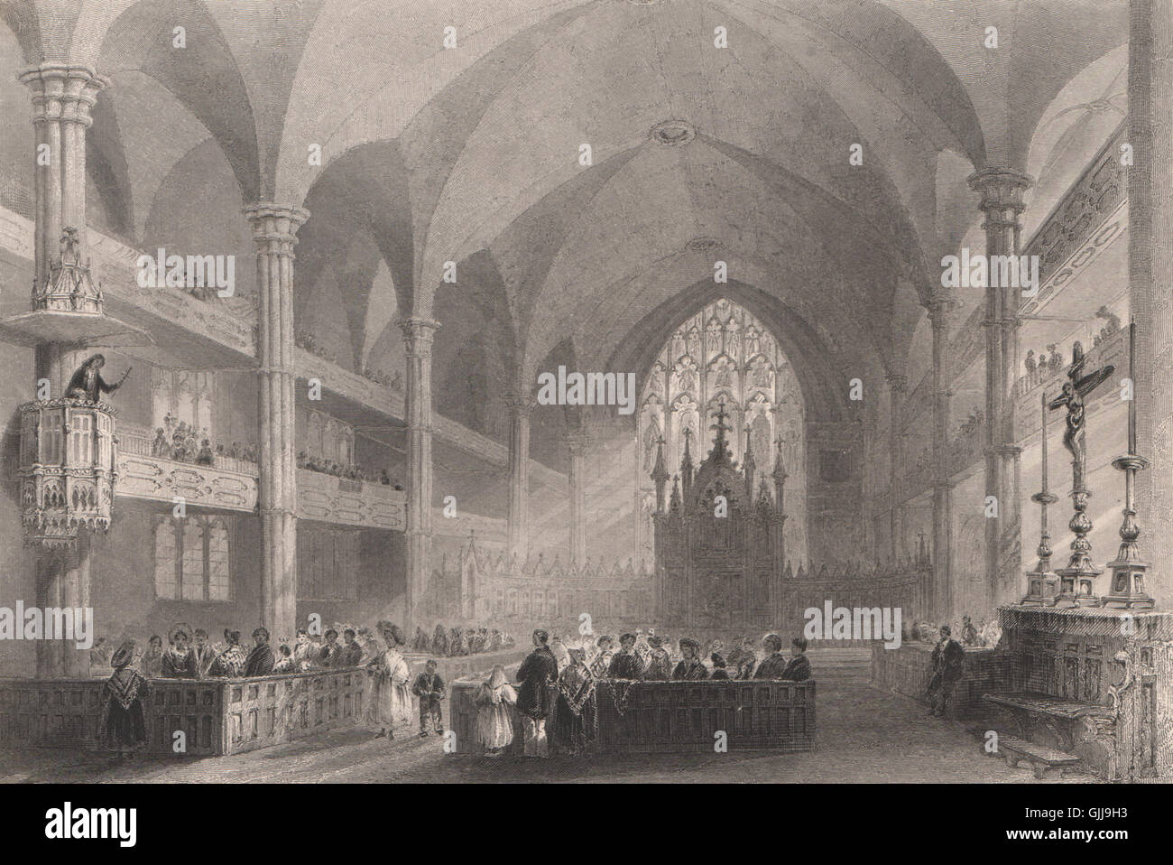 QUEBEC. Interior of Basilique Notre-Dame de Montréal. Cathedral ...