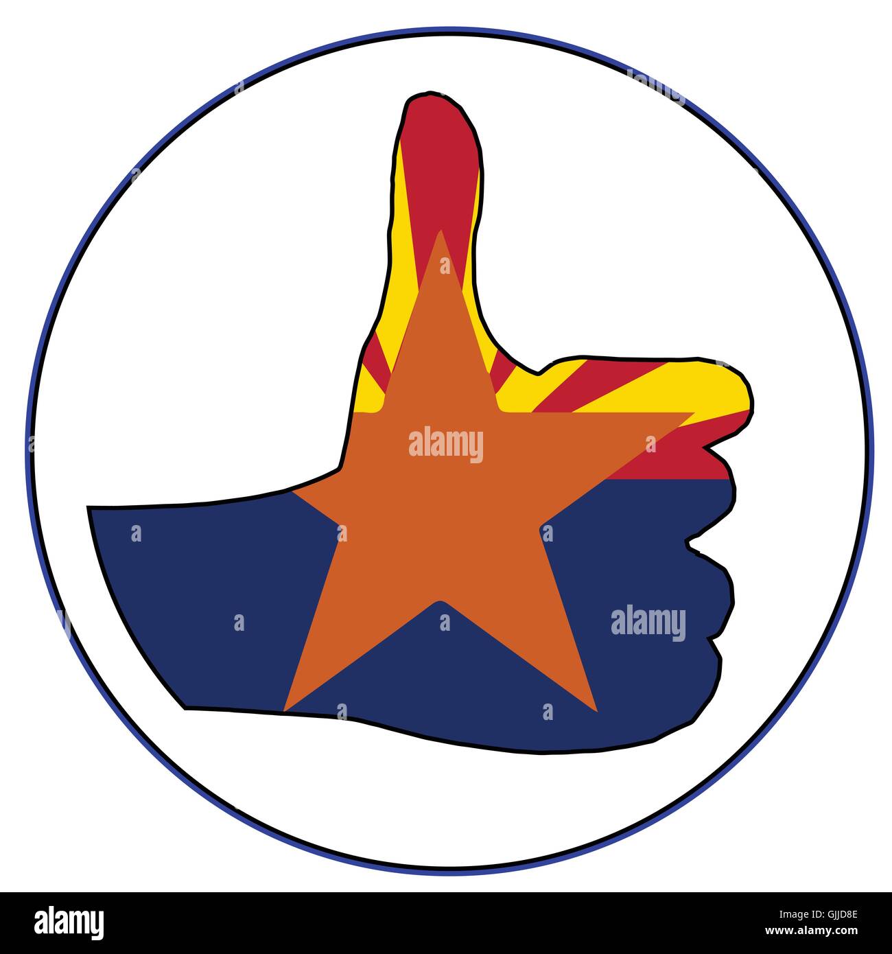 An Arizona Flag hand giving the thumbs up sign all over a white ...