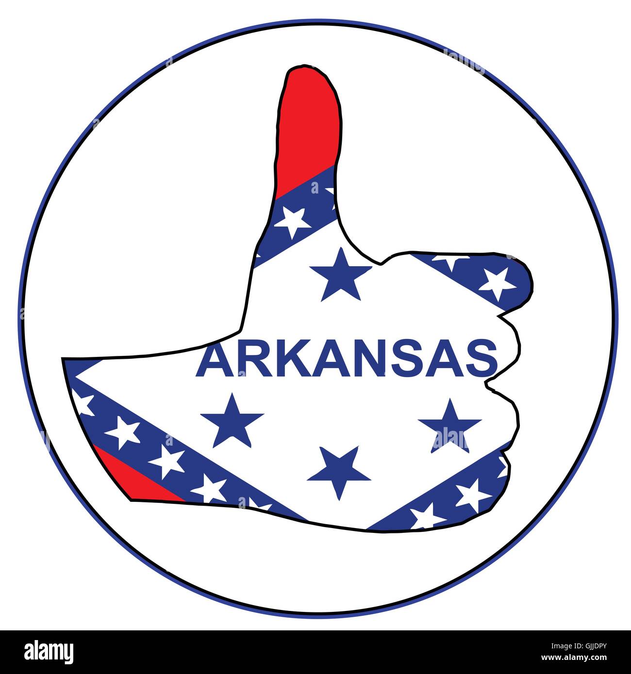 An Arkansas Flag hand giving the thumbs up sign all over a white ...