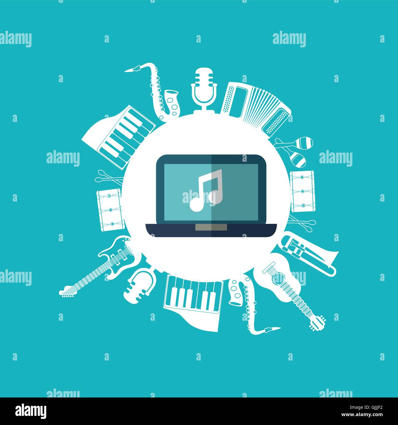 music sound instrument laptop Stock Vector Image & Art - Alamy