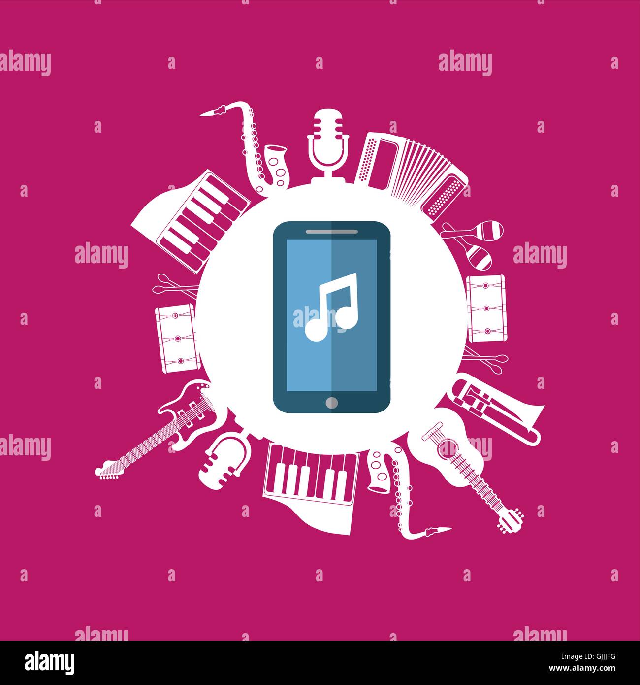music sound instruments smartphone Stock Vector Image & Art - Alamy