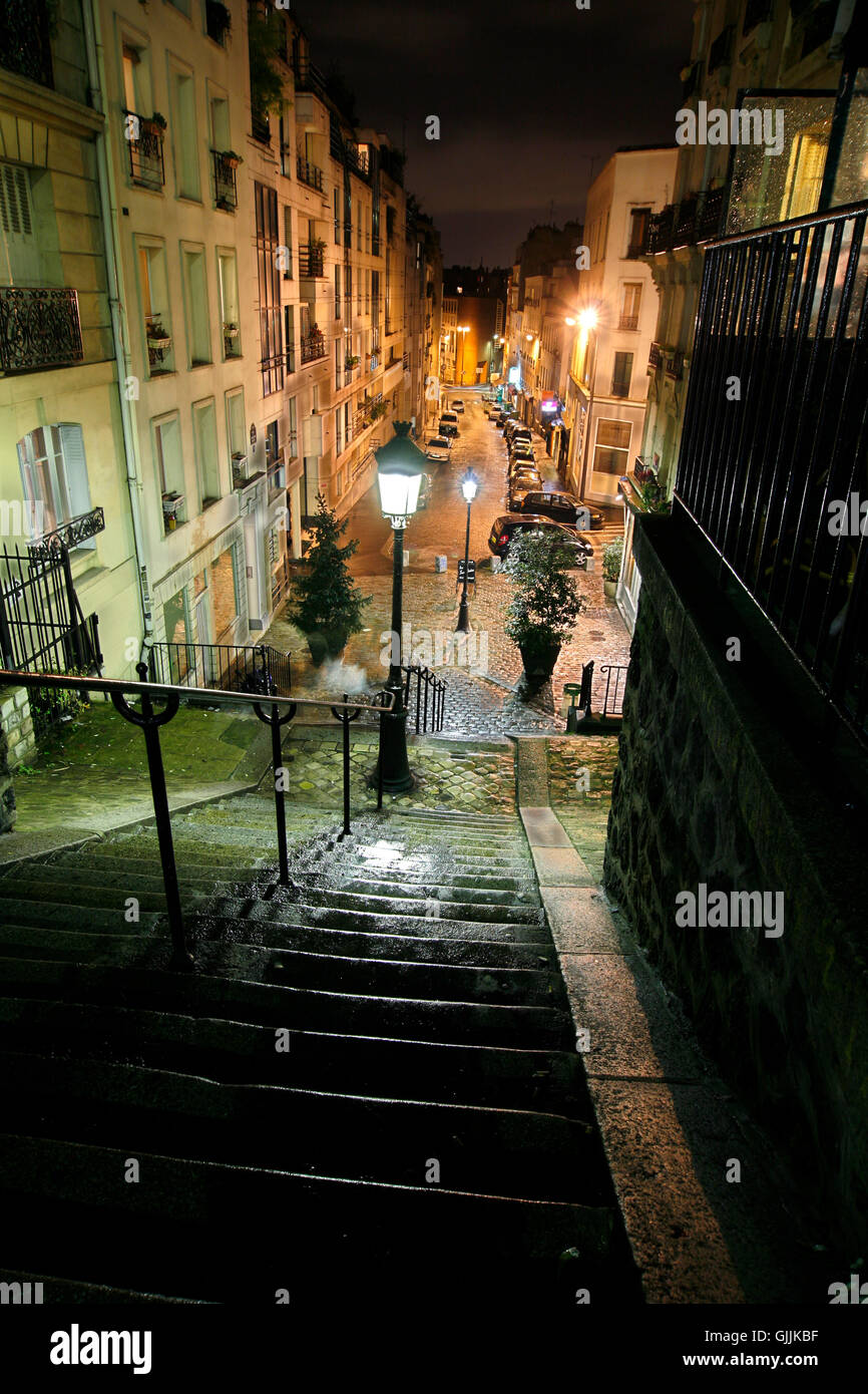 stairs night nighttime Stock Photo - Alamy