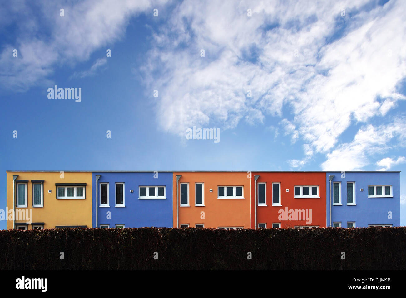 blue house building Stock Photo - Alamy