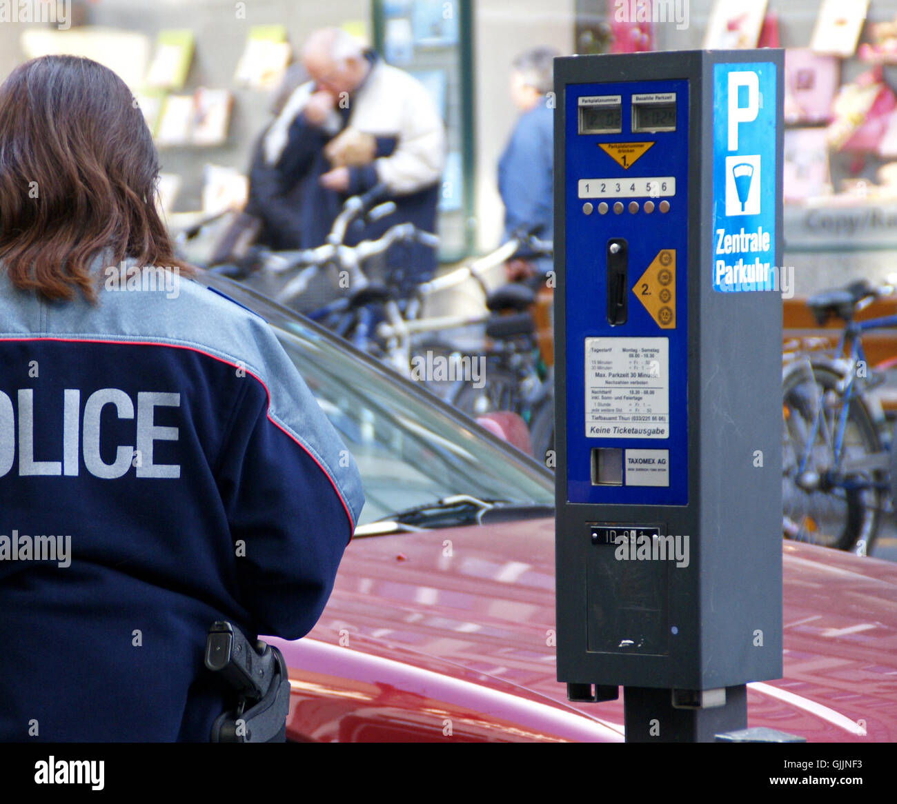 check parking place parking meter Stock Photo - Alamy