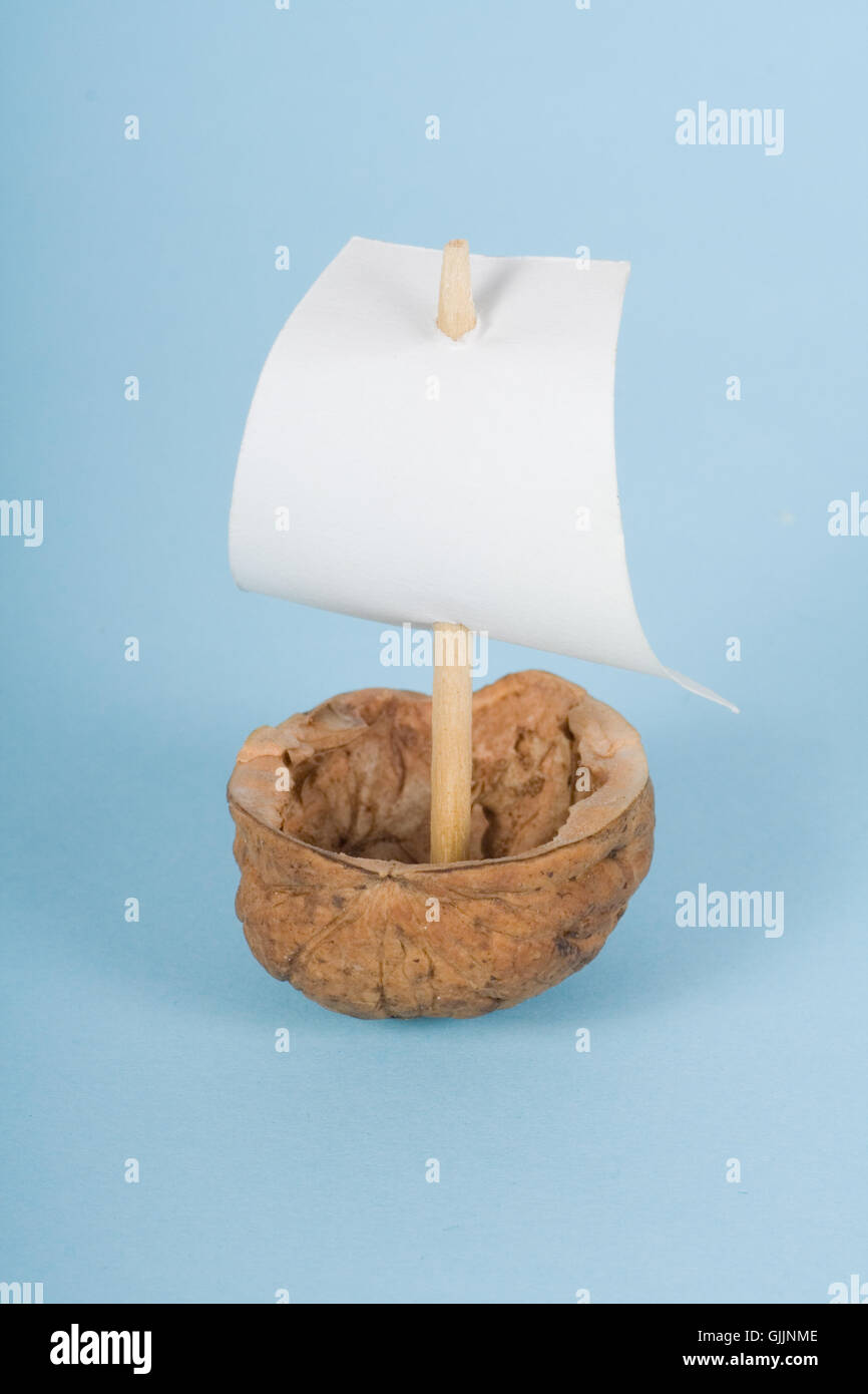 toy boat walnut Stock Photo - Alamy