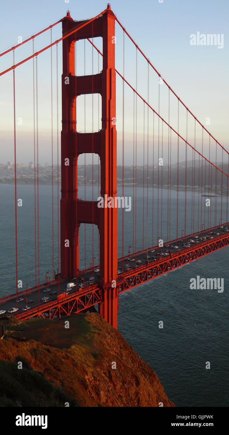 Bridge golden suspension bridge stanchion hi-res stock photography and ...