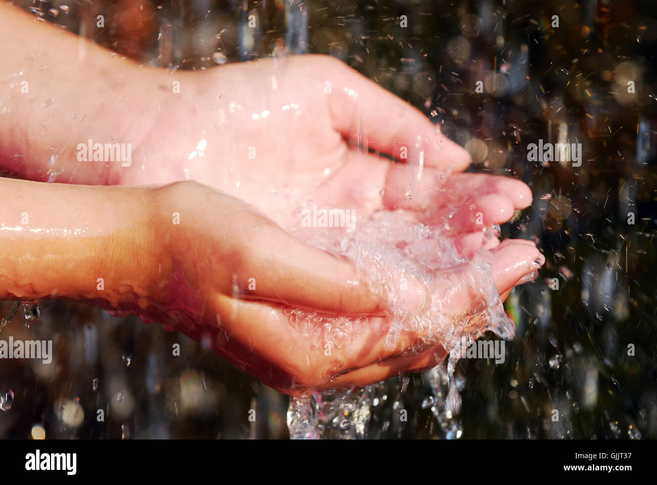 hand hands waterfall Stock Photo - Alamy
