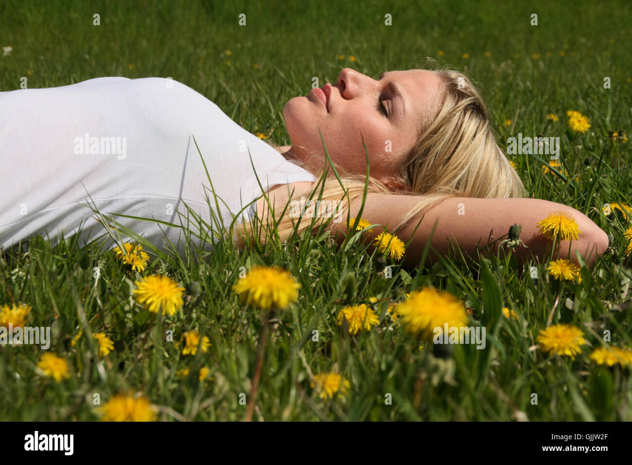woman flower flowers Stock Photo - Alamy