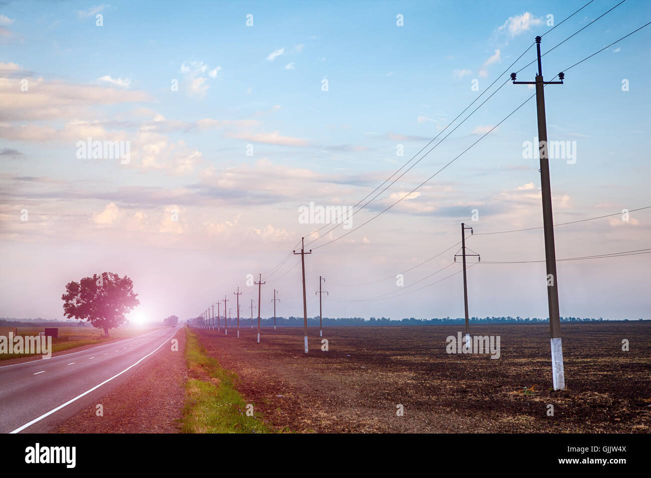 Power distribution line rural hi-res stock photography and images - Alamy