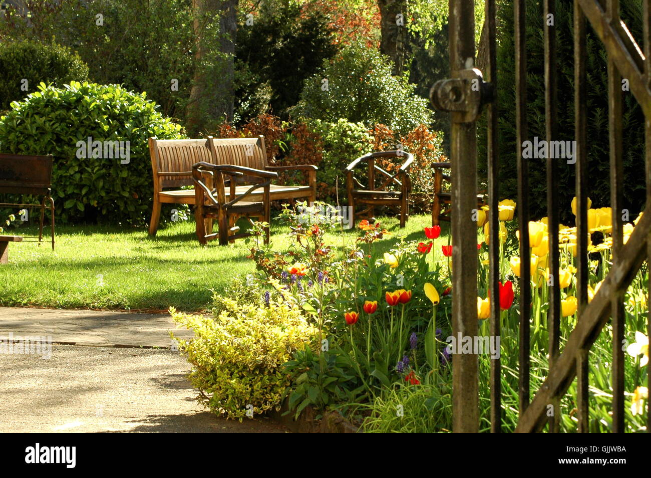 garden goal passage Stock Photo - Alamy