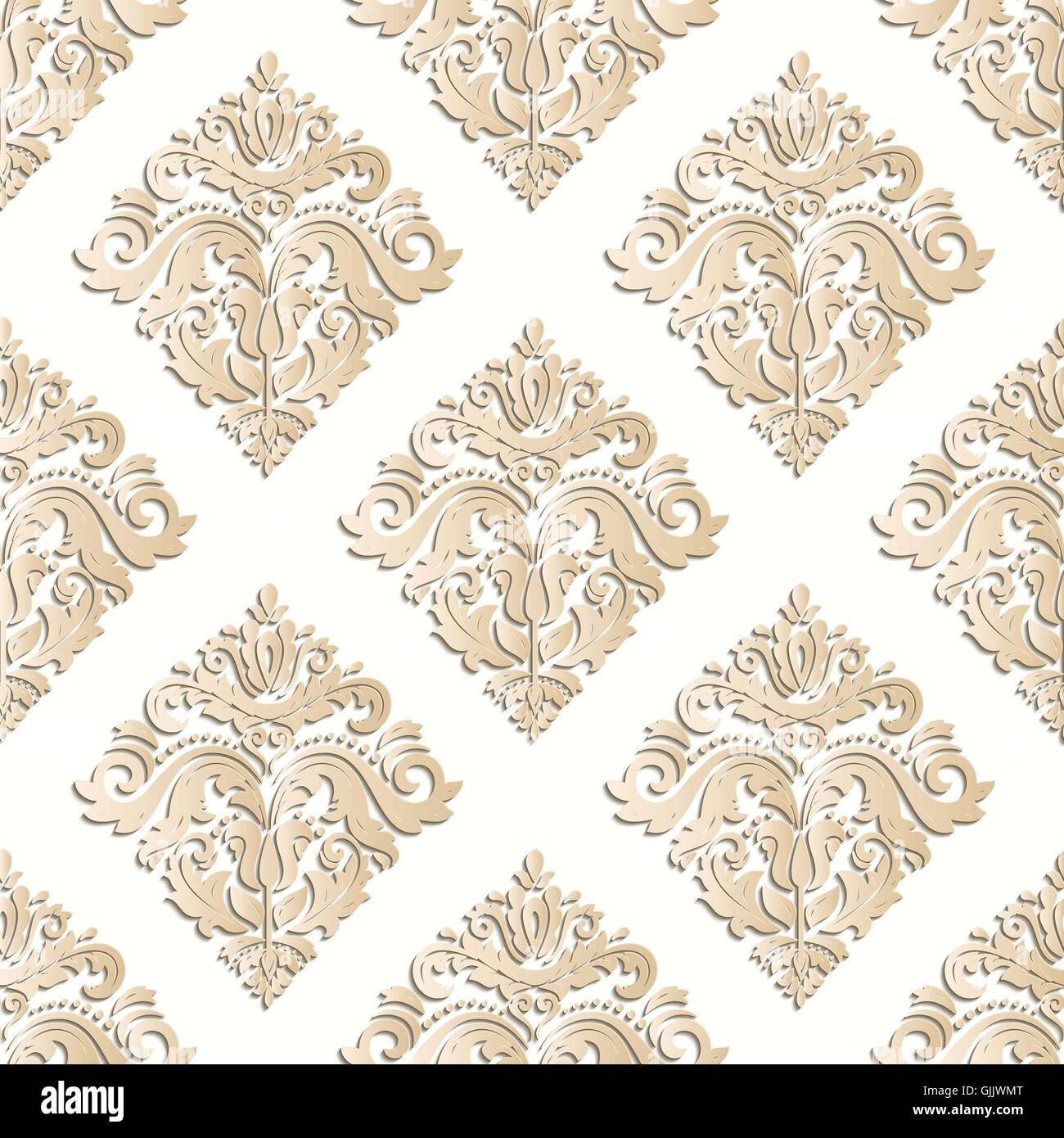 Seamless Vector Oriental Pattern With 3D Elements Stock Vector Image & Art - Alamy