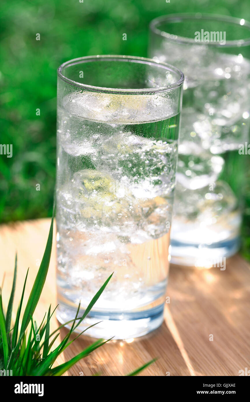 mineral water with ice cubes Stock Photo - Alamy