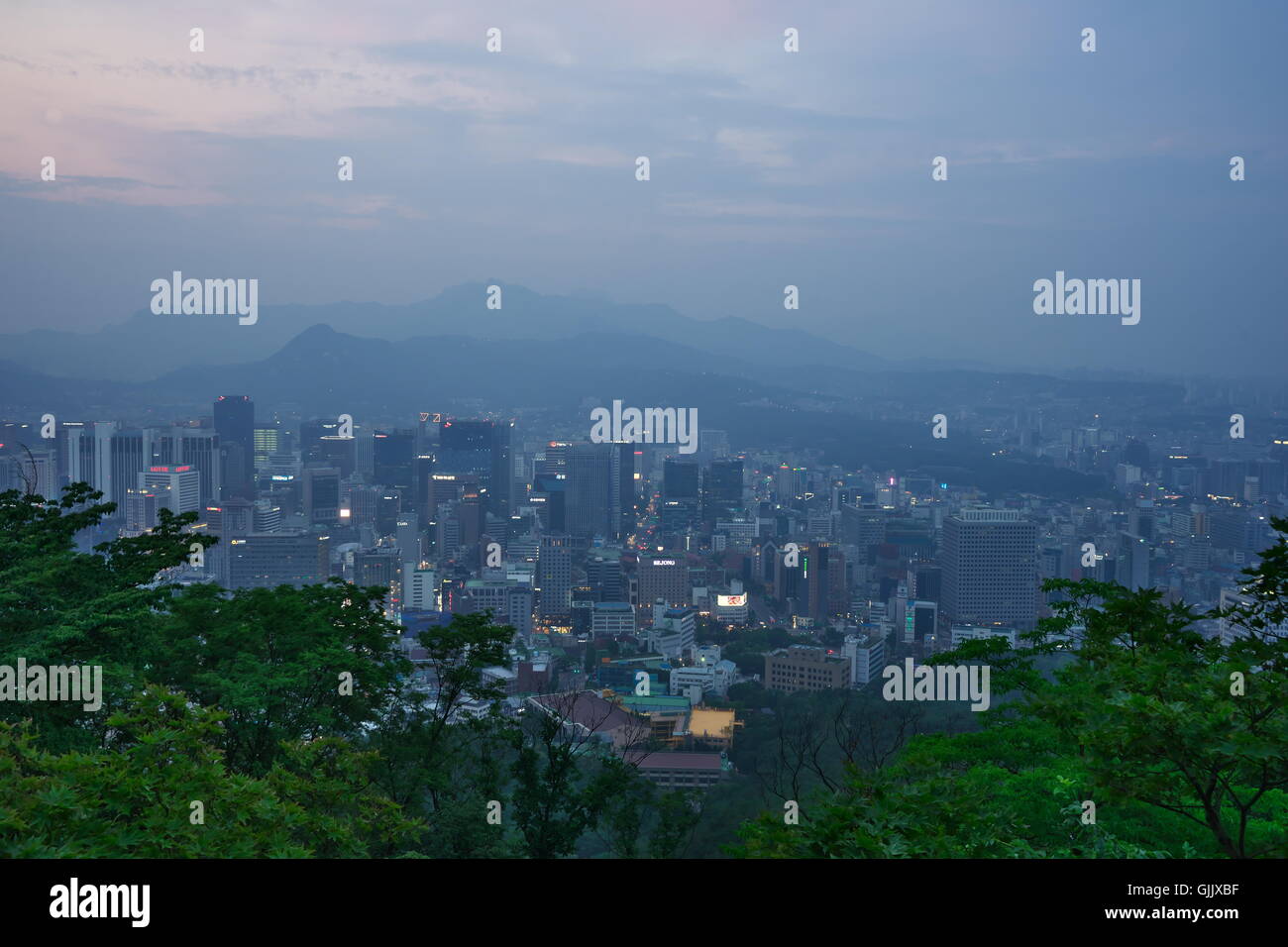 Seoul City View from N Seoul Tower, Namsan Park Stock Photo - Alamy