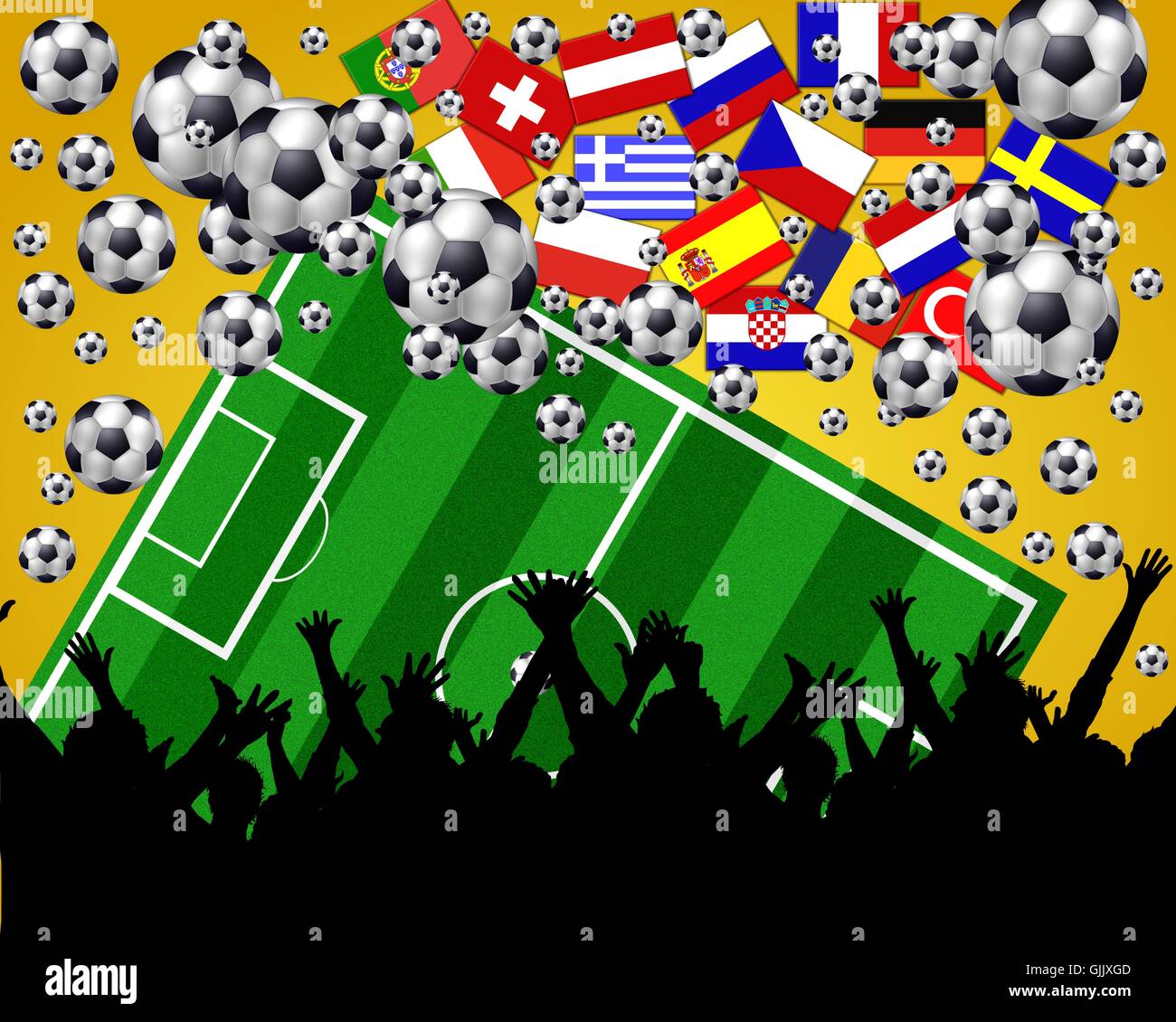 football euro background participants Stock Photo - Alamy