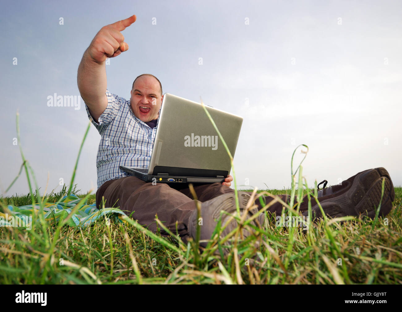 man with laptop Stock Photo - Alamy