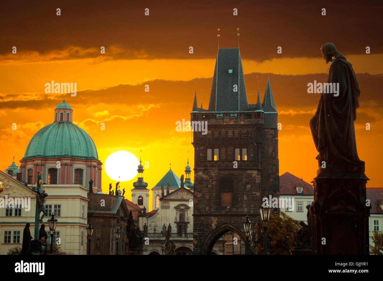 Famous Charles Bridge and tower, Prague, Czech Republic Stock Photo - Alamy