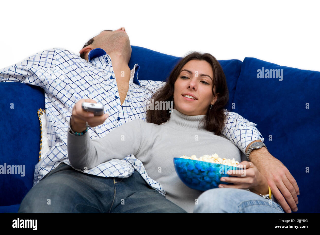 Fall asleep watching tv hi-res stock photography and images - Alamy