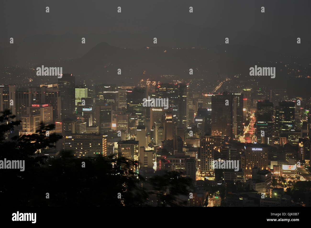 Seoul City View from N Seoul Tower, Namsan Park Stock Photo - Alamy