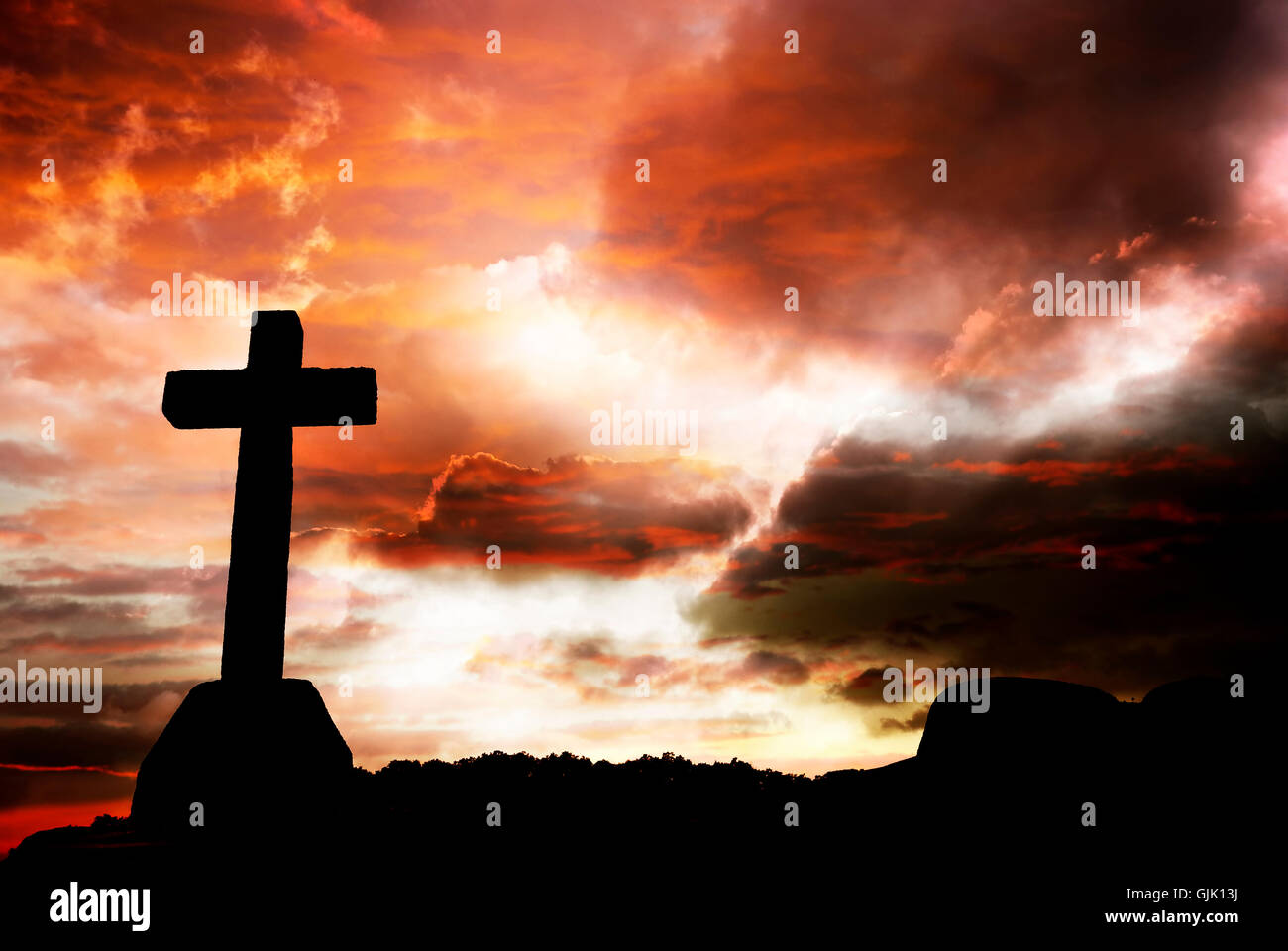 religion sunset cross Stock Photo - Alamy