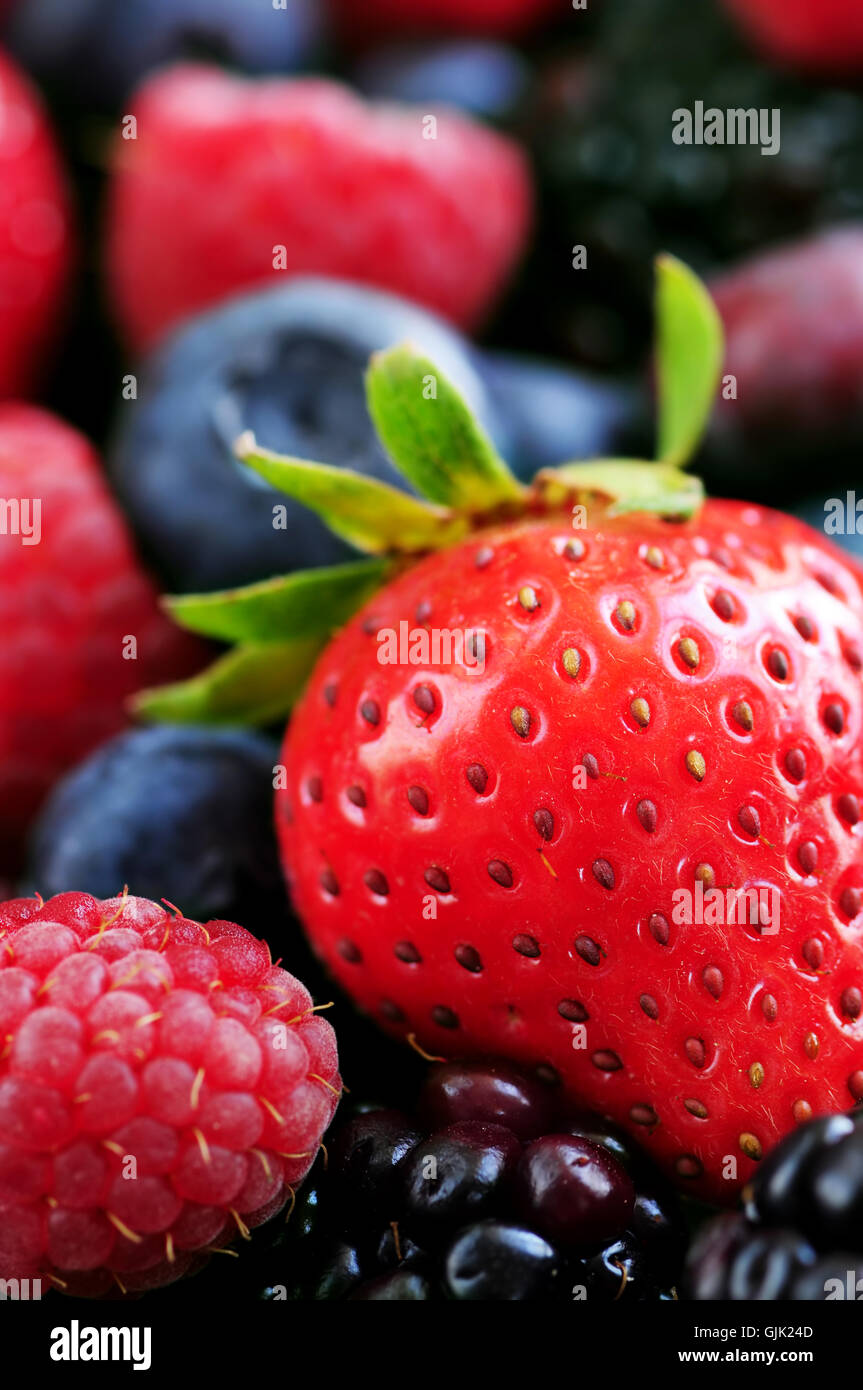 strawberry berries blueberry Stock Photo - Alamy