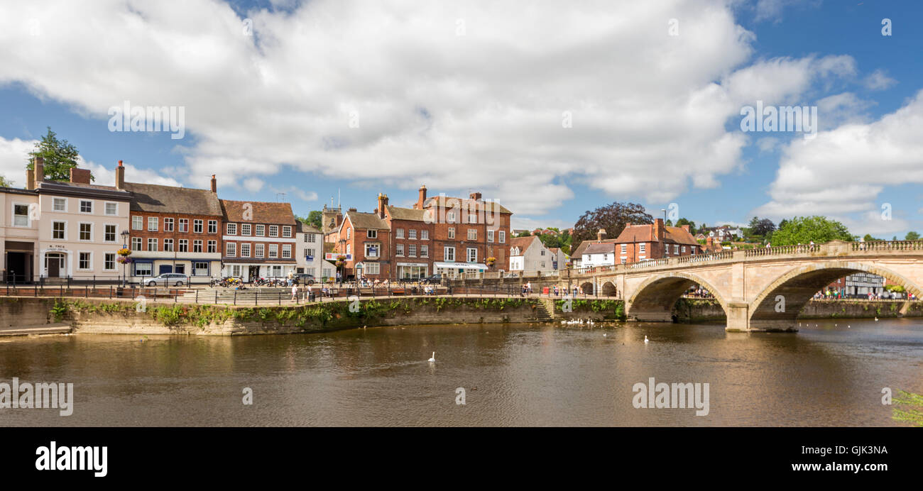 Panorama of the riverside town of Bewdley, Worcestershire, England, UK ...