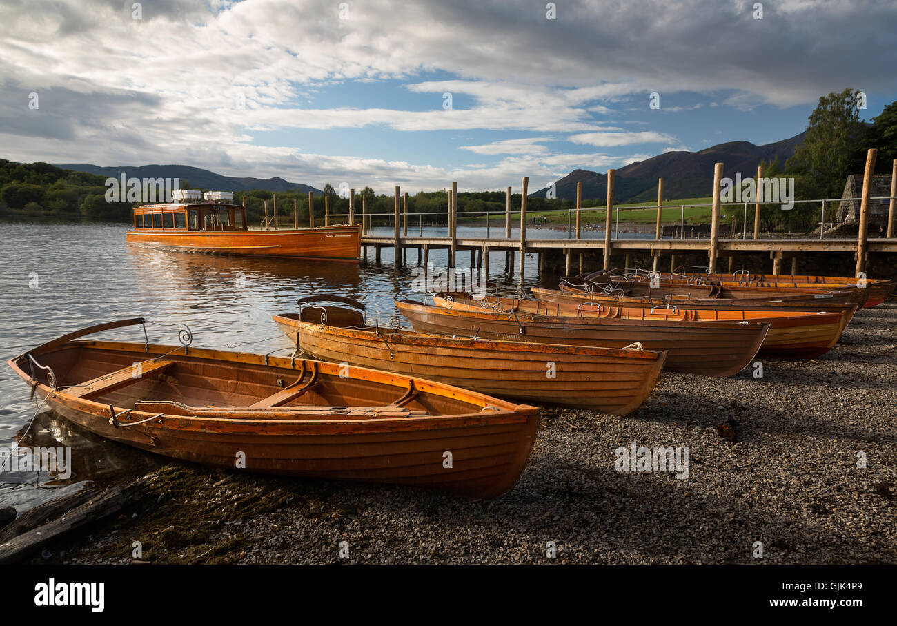 Boats on Derwent Water at Keswick, Cumbria, England, UK Stock Photo - Alamy