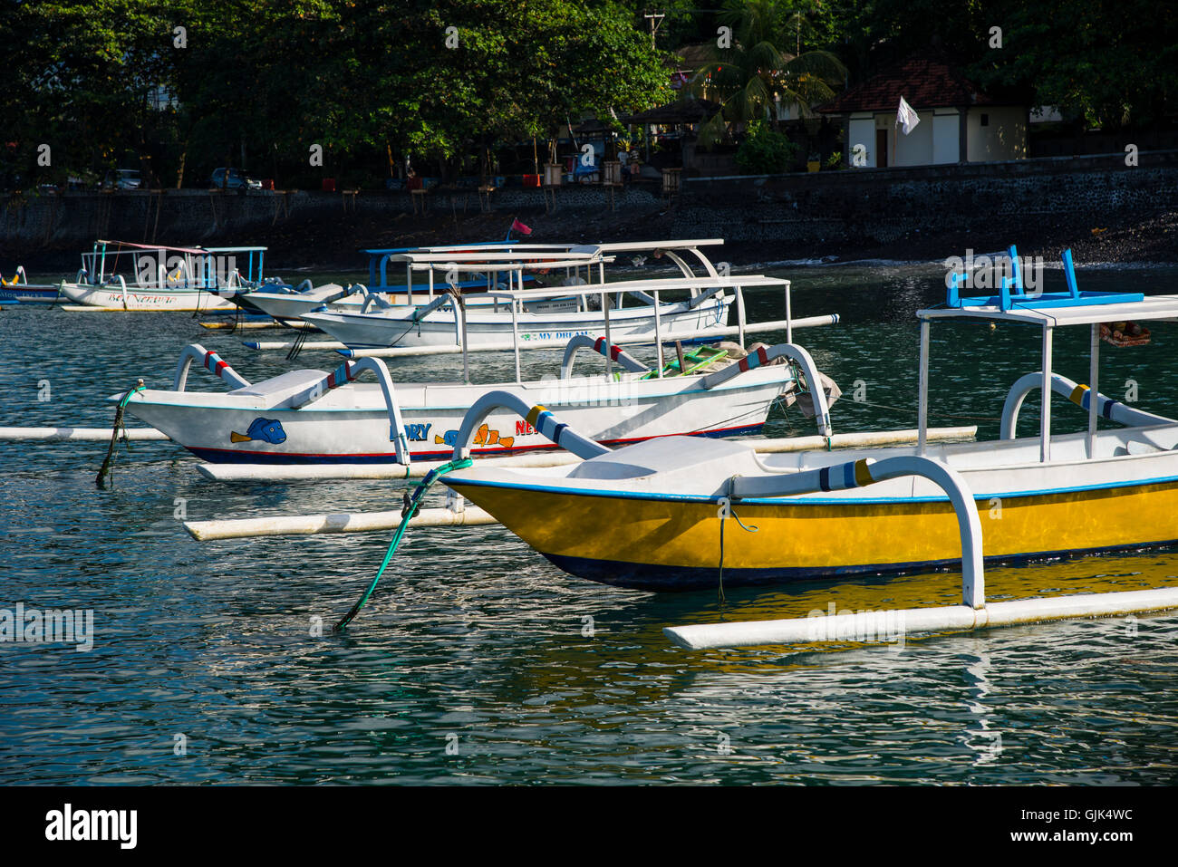 Boats on the shore in Bali, Indonesia, Asia Stock Photo - Alamy
