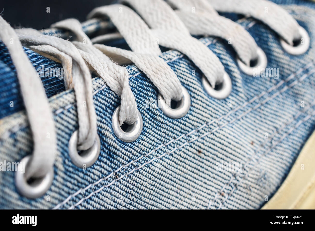 close up detail and texture of blue sneakers Stock Photo - Alamy