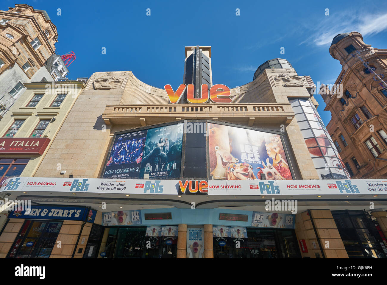 Vue Cinema chain,. Leicester Square cinema Stock Photo - Alamy