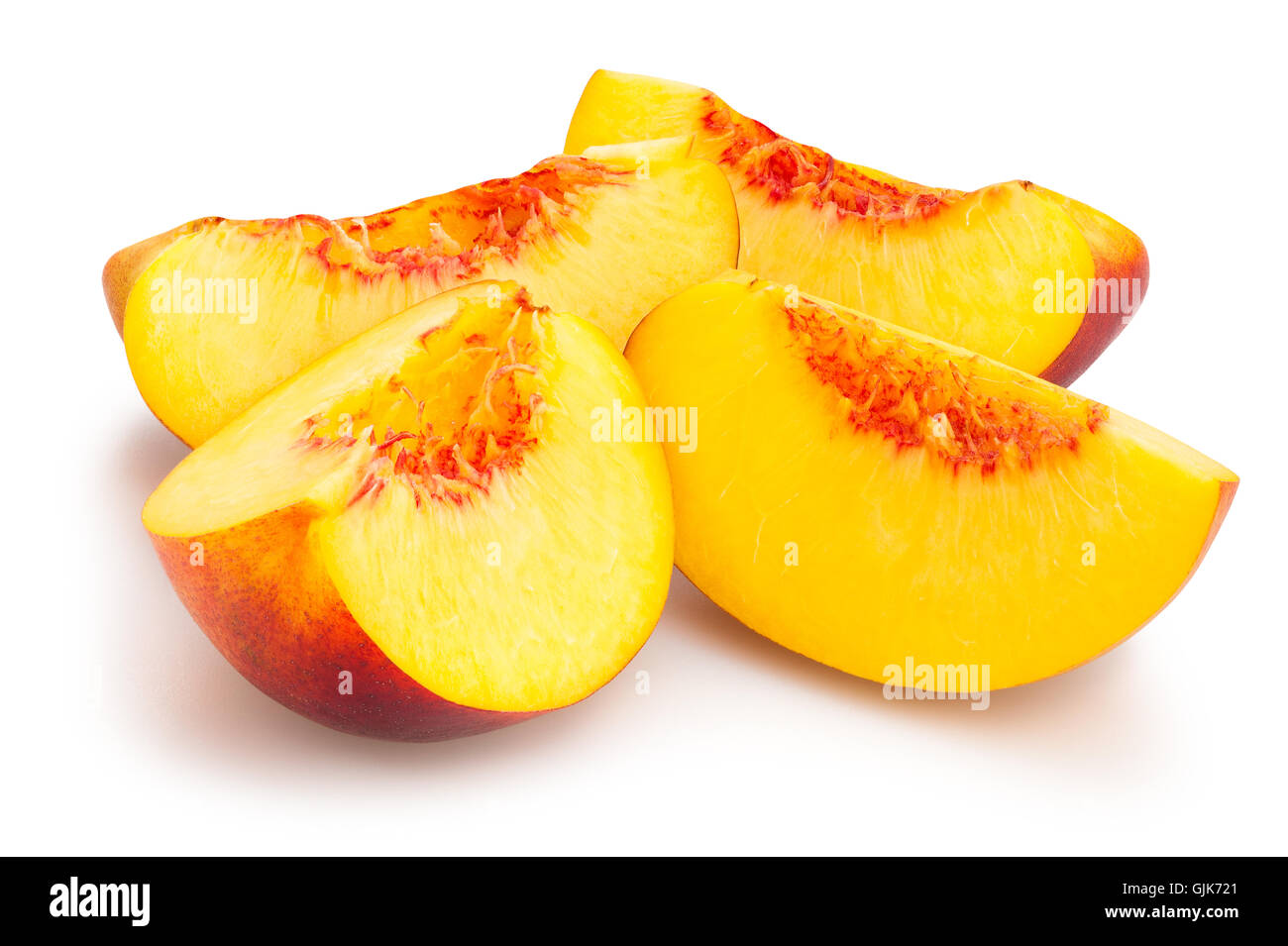 sliced nectarine isolated Stock Photo - Alamy