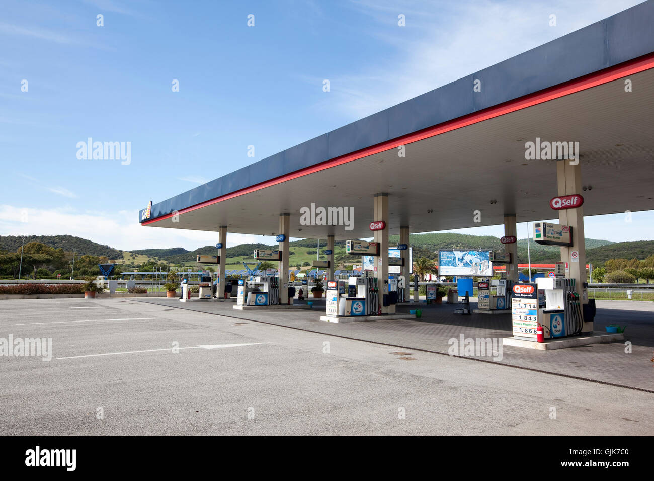 Italy gas station Stock Photo - Alamy