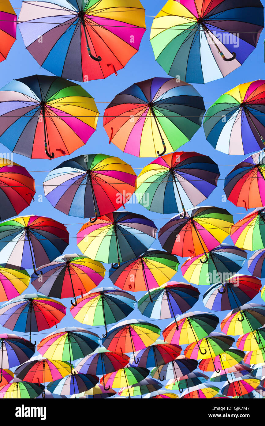 Colorful umbrella background hi-res stock photography and images - Alamy