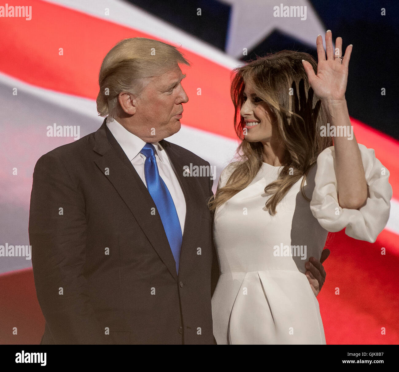 Cleveland, Ohio, USA, 18th July, 2016 Donald and Melania Trump at the ...