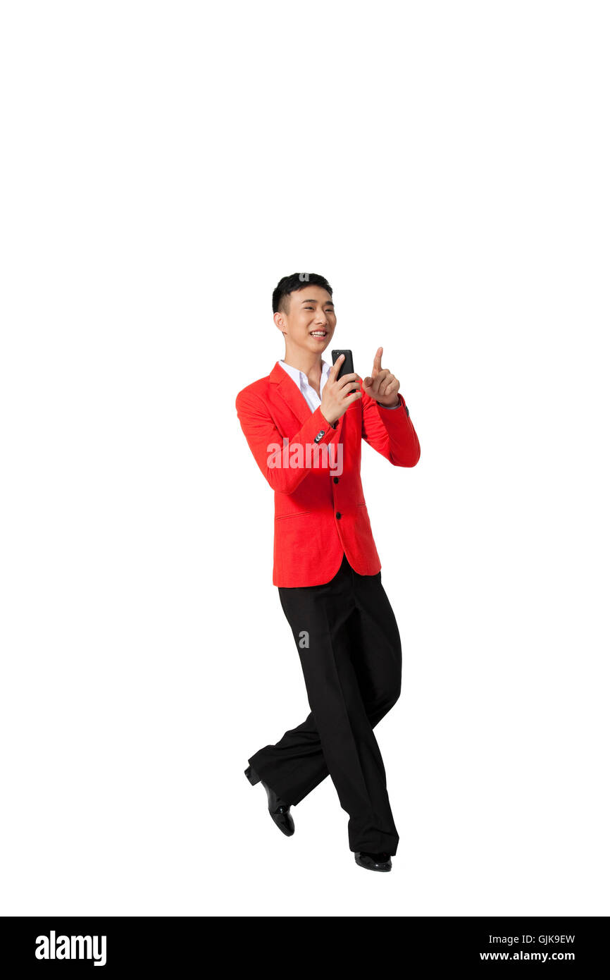 Shed clap take phone dancing young men Stock Photo - Alamy