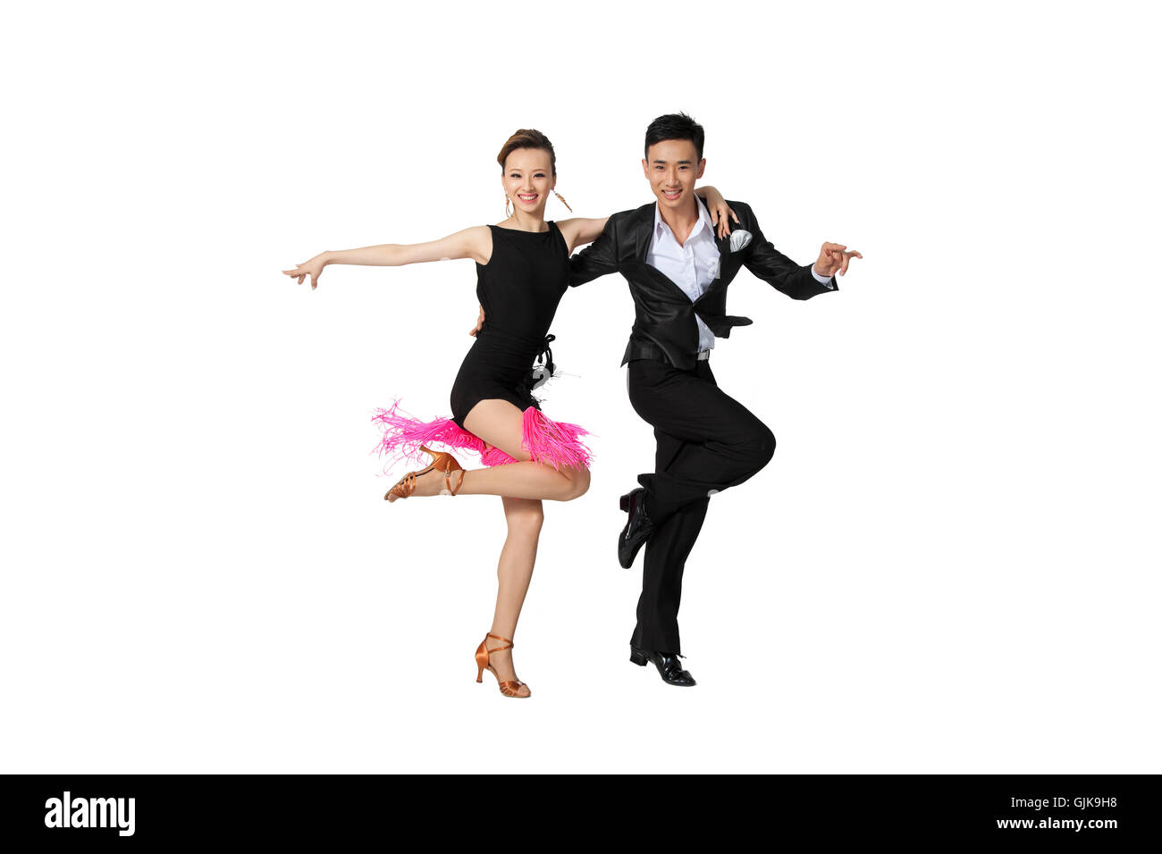 Studio shot young man dancing Stock Photo - Alamy