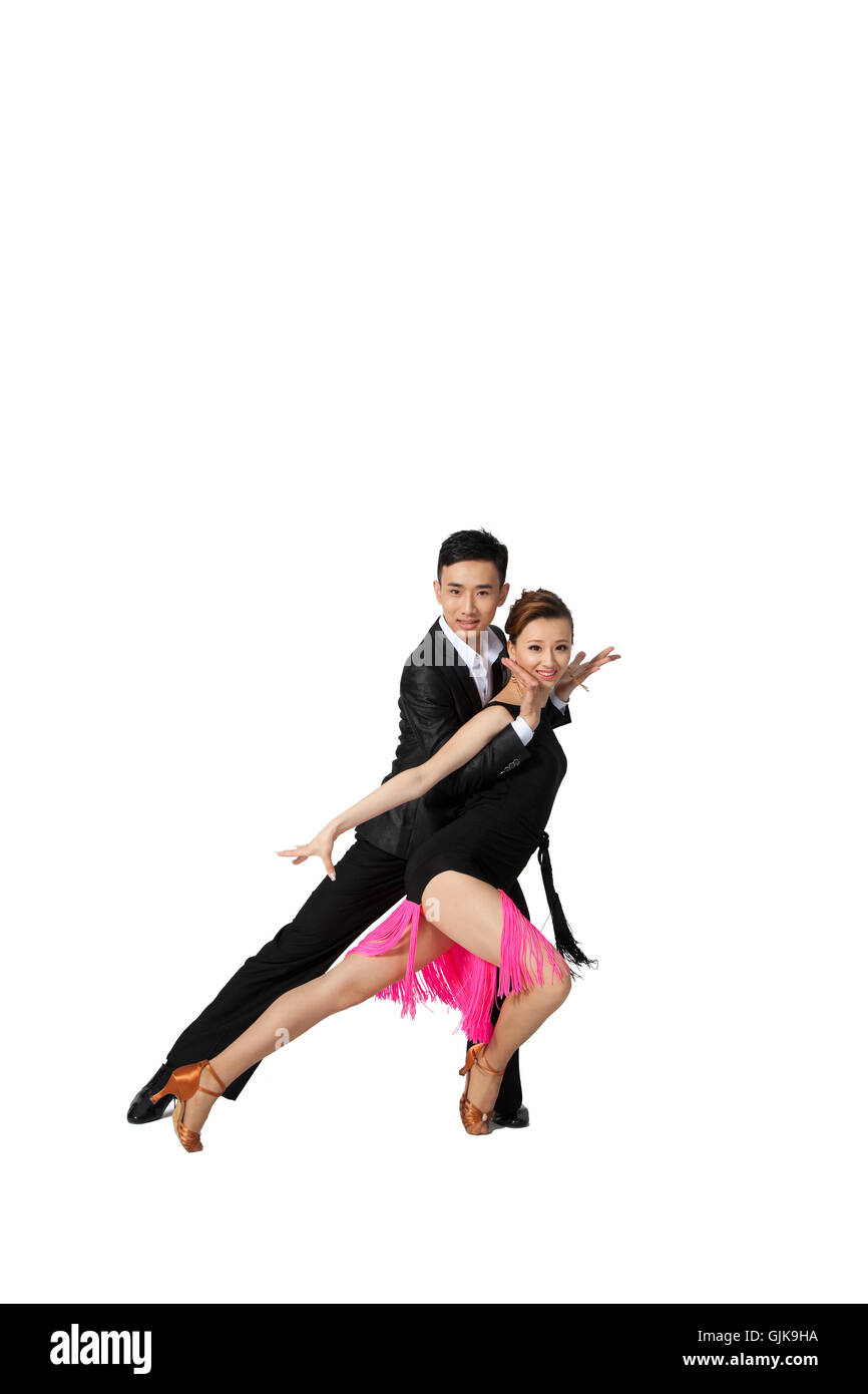 Studio shot young man dancing Stock Photo - Alamy